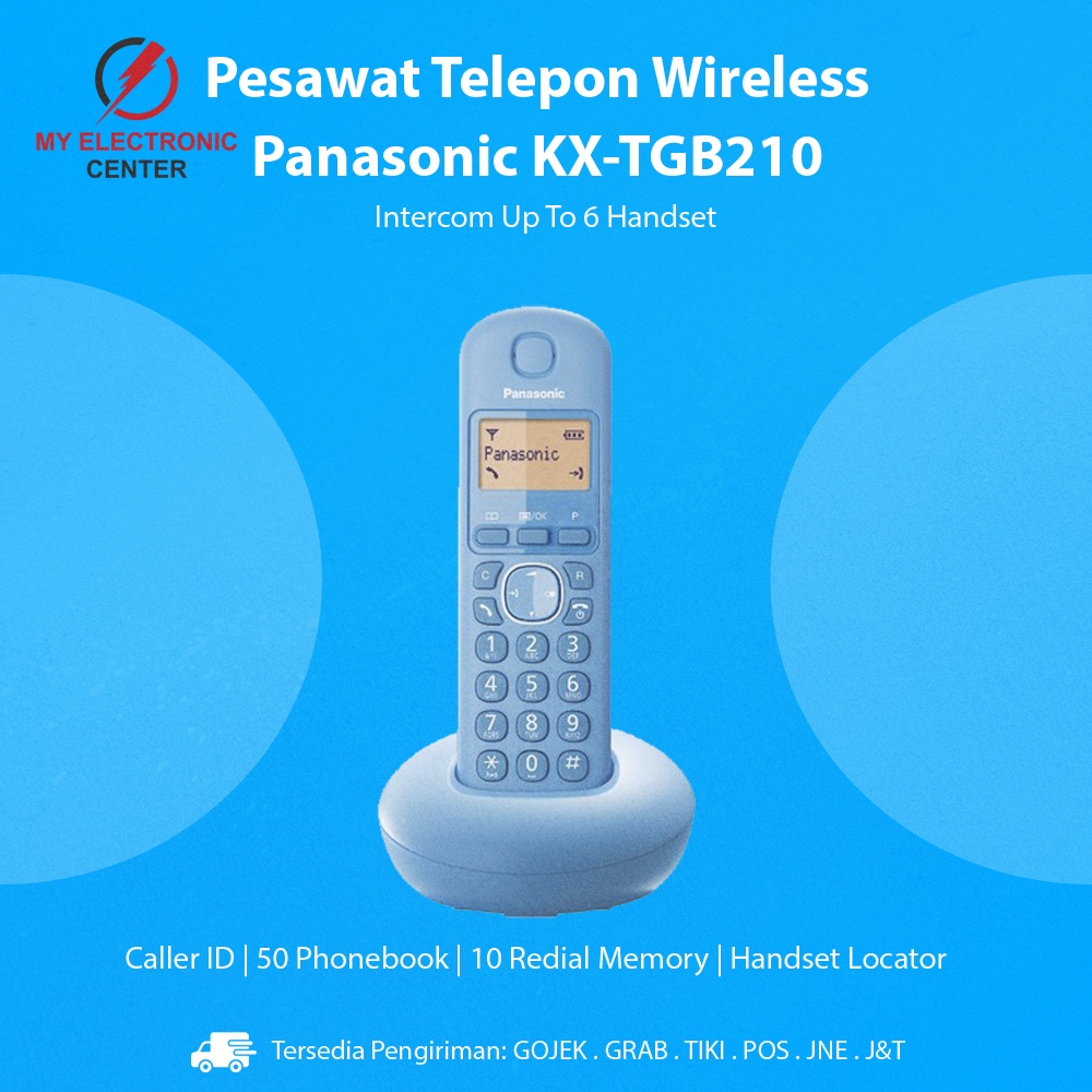 Jual Telepon Wireless Cordless Panasonic KX-TGB210 | Telephone Rumah Kantor - BLUE | Shopee ...