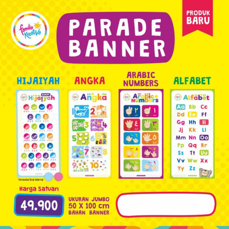 Jual Banner Angka | Banner Alphabet Abjad | Banner Arabic Number ...