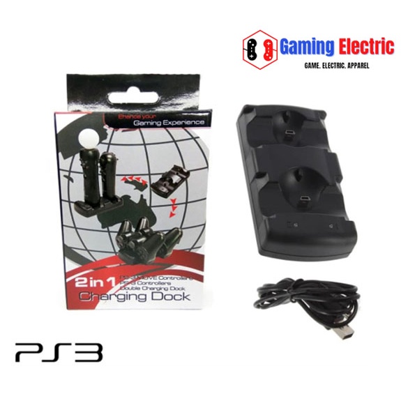 Jual Charger Stik Stick 2 In 1 Double Gerakan Ps3 Move Charging Dock ...