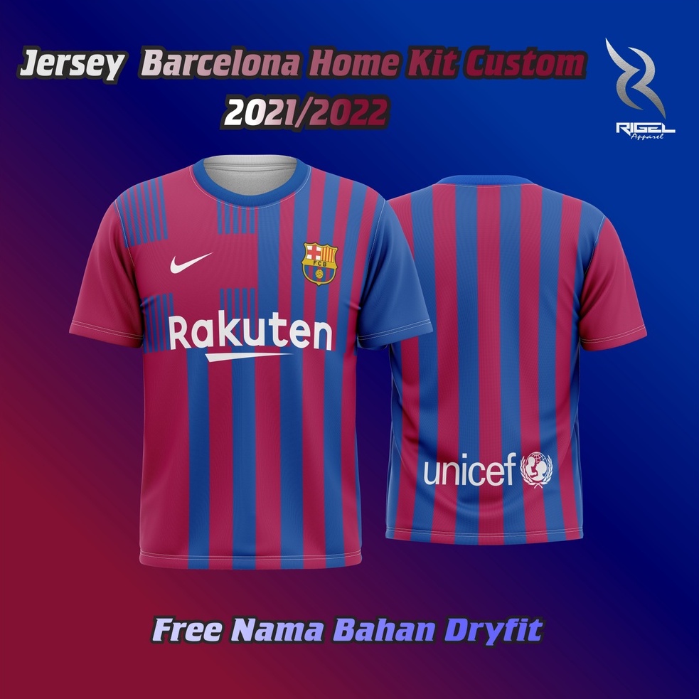 Jual BARCELONA HOME KIT 2021/2022 CUSTOM FULL PRINT | Shopee Indonesia
