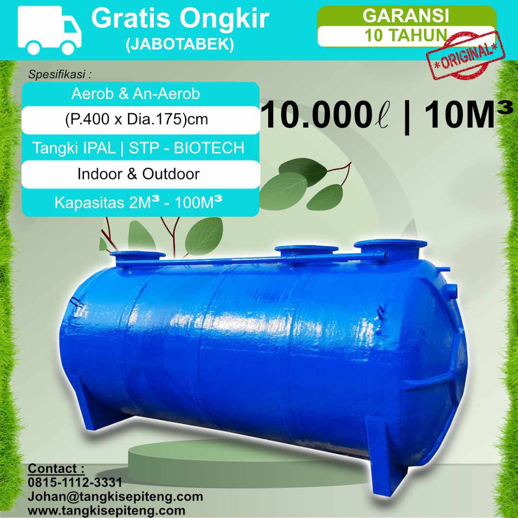 Jual Tangki IPAL 10000 liter/10m3 - TANGKI BIOTECH | Shopee Indonesia