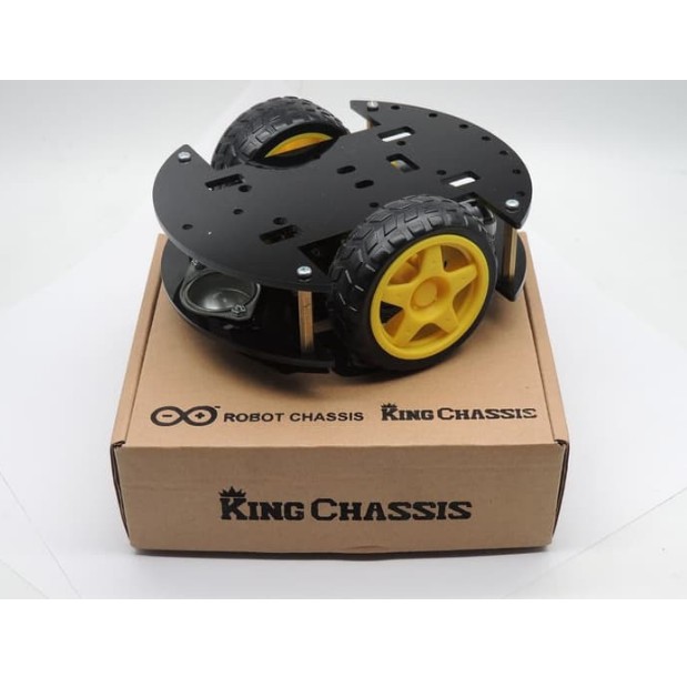 Jual KIT Arduino 2WD Round Smart Car frame body robot chasis KING ...
