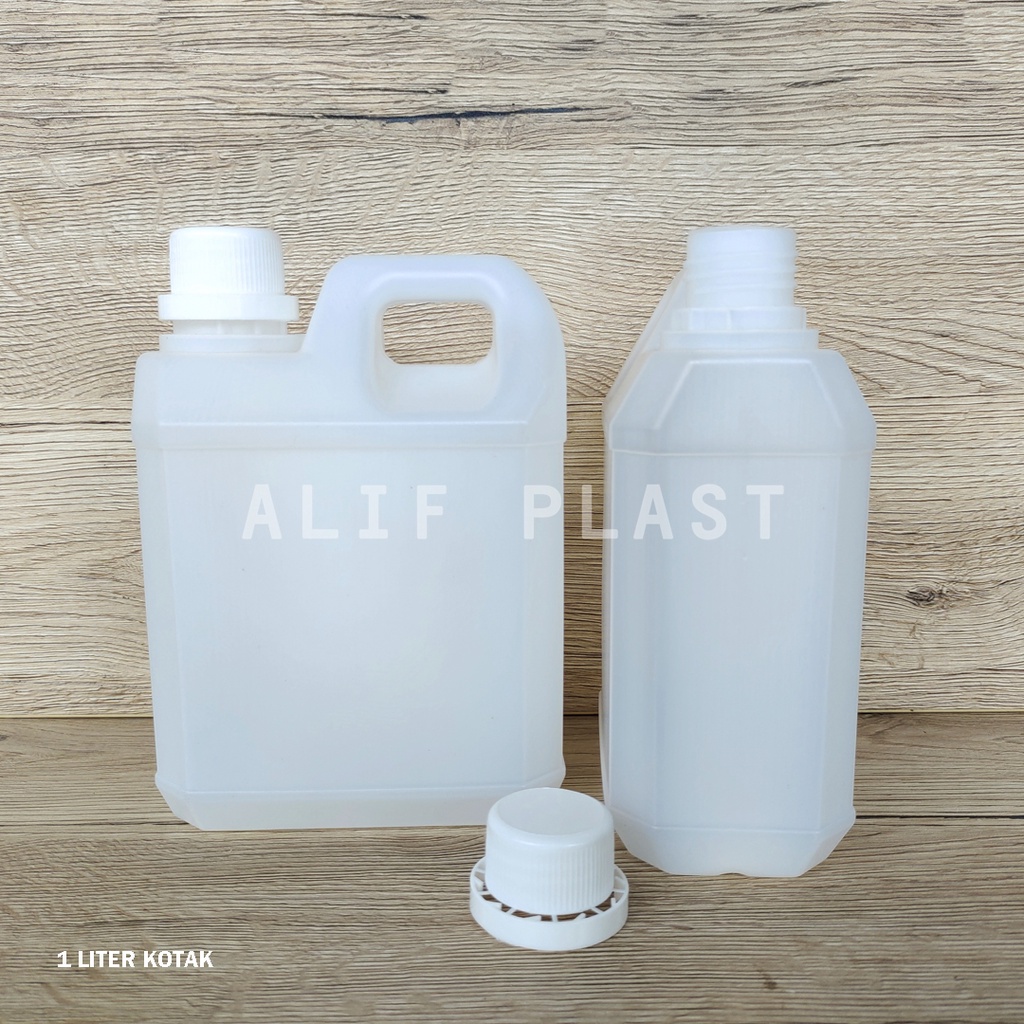Jual JERIGEN 1 LITER KOTAK PERSEGI TUTUP ULIR SEGEL DENGAN PLUG ...