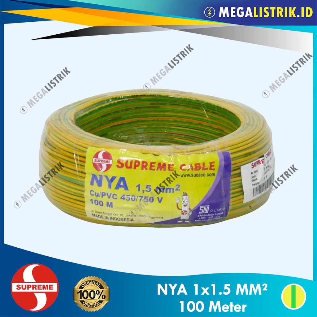 Jual SUPREME KABEL NYA 1.5 MM ( 100 METER ) / KABEL LISTRIK KAWAT 1,5MM ...