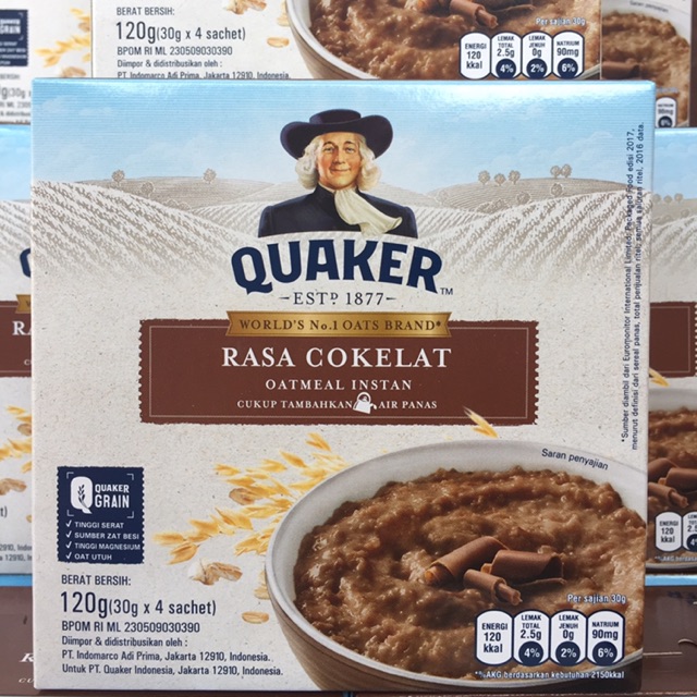 Jual Quaker Oat Original Rasa Cokelat (4 sachet x 30gr) | Shopee Indonesia