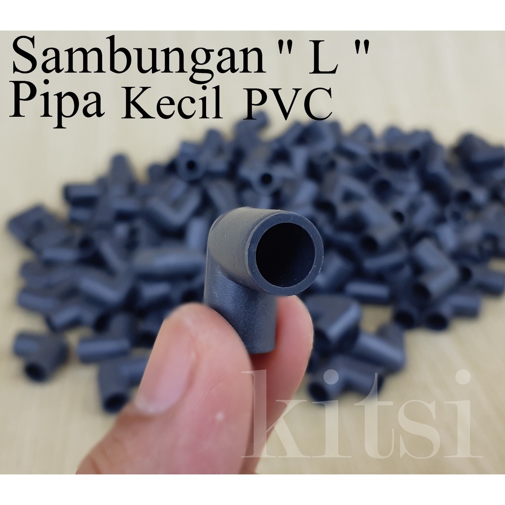 Jual SAMBUNGAN PIPA PVC HITAM KECIL 8 MM KENI KNI "L" AQUARIUM UNTUK ...