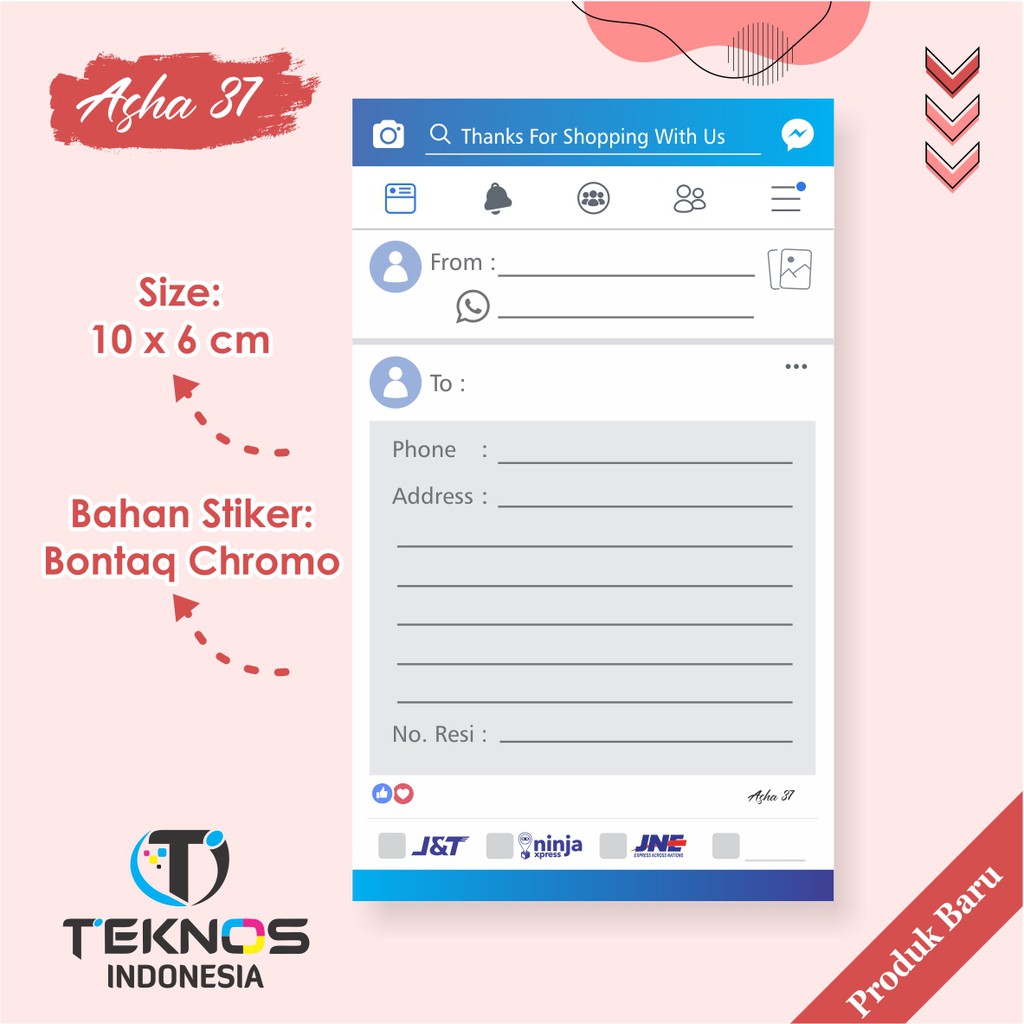 Jual STIKER LABEL PENGIRIMAN DROPSHIPPER ASHA | Shopee Indonesia