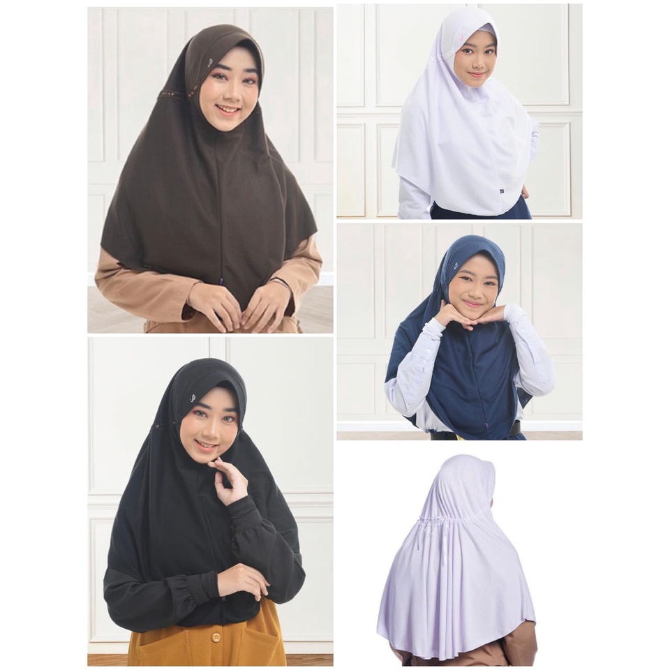 Jual Jilbab Bergo Sekolah / Hijab Rabbani Instan Tali Serut Samping Ukuran SD SMP SMA Kaos Super ...