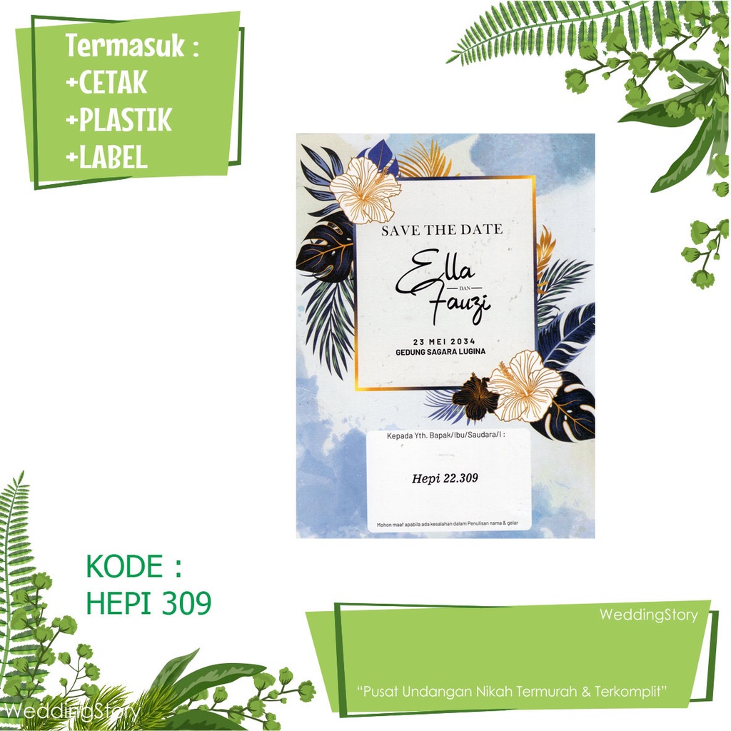 Jual Undangan Nikah Hepi 309 Sudah Cetak Design Menarik / Undangan ...