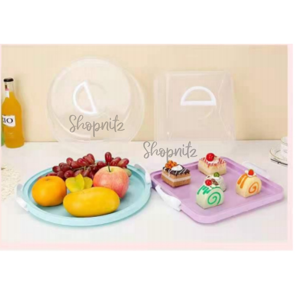 Jual Cake Storage Box Wadah Kue Cake Portable Tempat Kue Round Cake ...