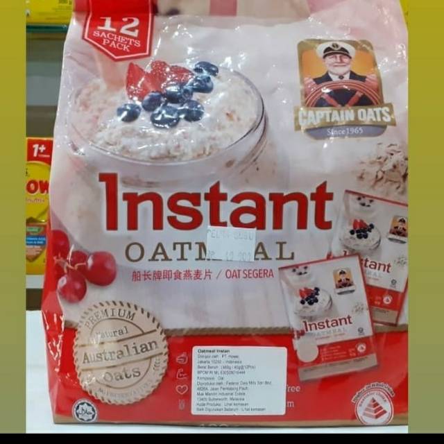Jual Instant oat meal by captain oats 12 sachet pack | Shopee Indonesia