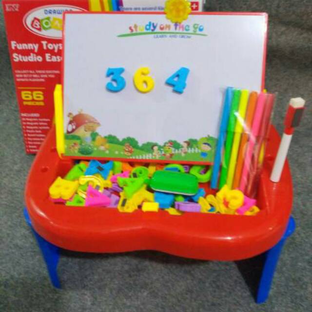 Jual MEJA LIPAT BELAJAR ANAK FUNNY STUDIO EASEL 4IN1 | Shopee Indonesia