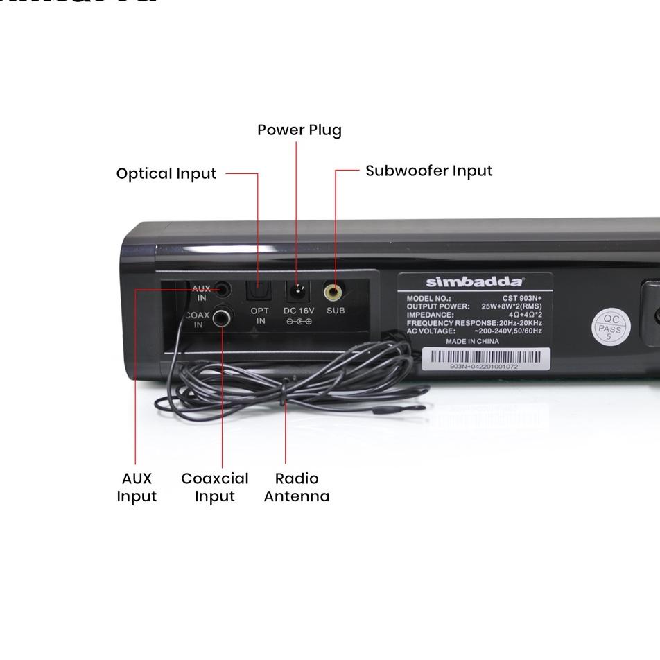 Jual Model Baru.. Simbadda CST 903N+ Soundbar TV Wireless Bluetooth ...