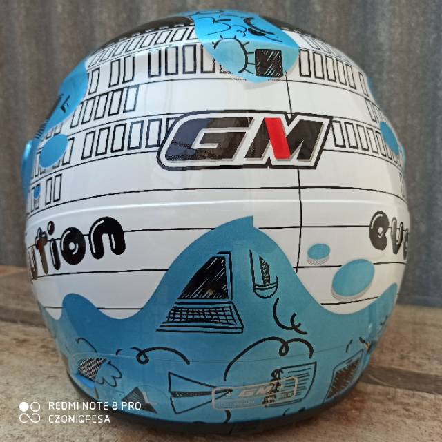 Jual HELM GM EVO NOTE EVOLUTION BLUE | Shopee Indonesia