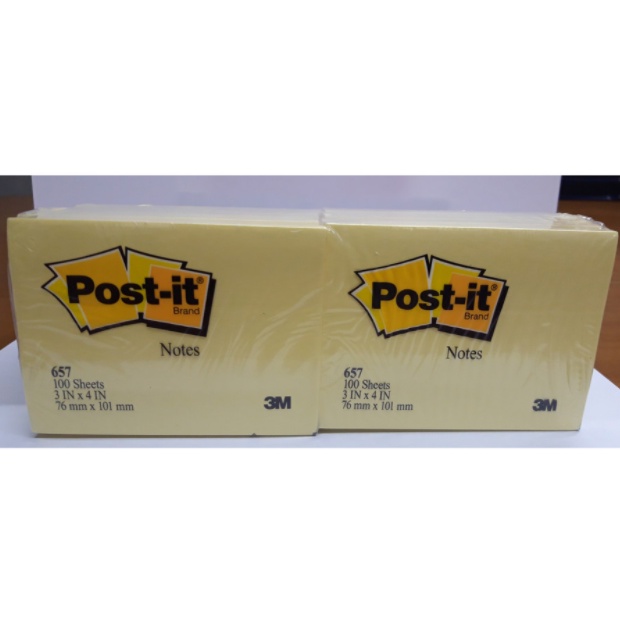 Jual 3M post it Sticky Notes 657 yellow notes 3x4" | Shopee Indonesia