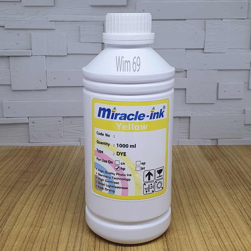 Jual Tinta Printer MIracle Ink Literan 1 Liter HP Yellow / Dye Ink ...