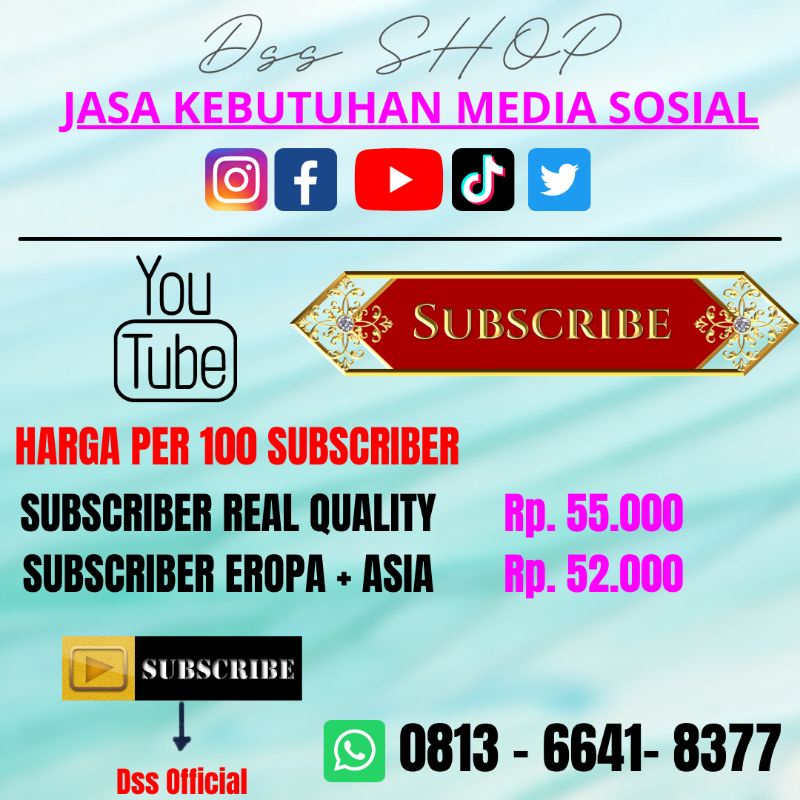 Jual Jasa Layanan Media Sosial Youtube Subscriber | Shopee Indonesia