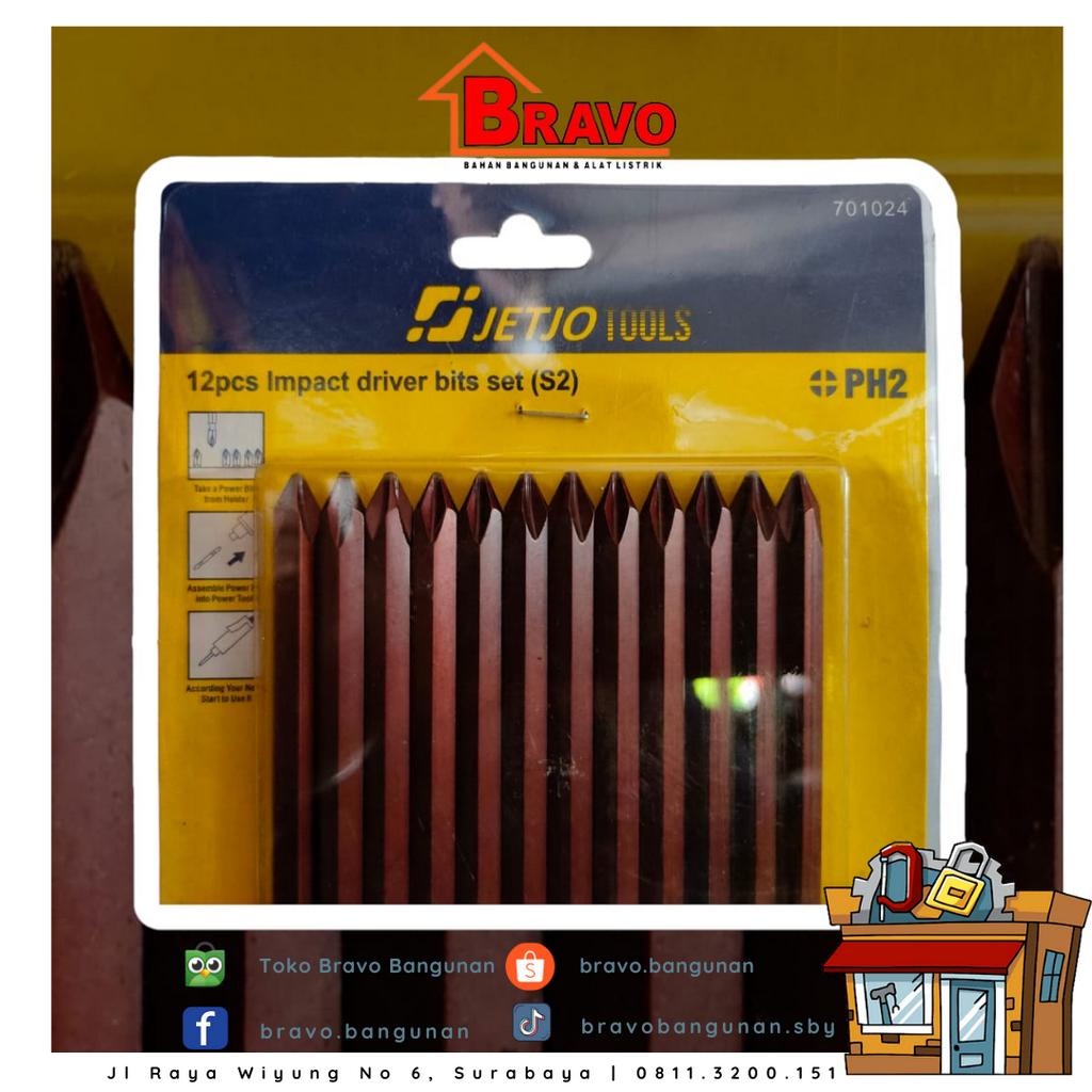 Jual JETJO TOOLS Lakoni Pro Mata Obeng Ketok Set 12 Pcs PH2/SATUAN ...