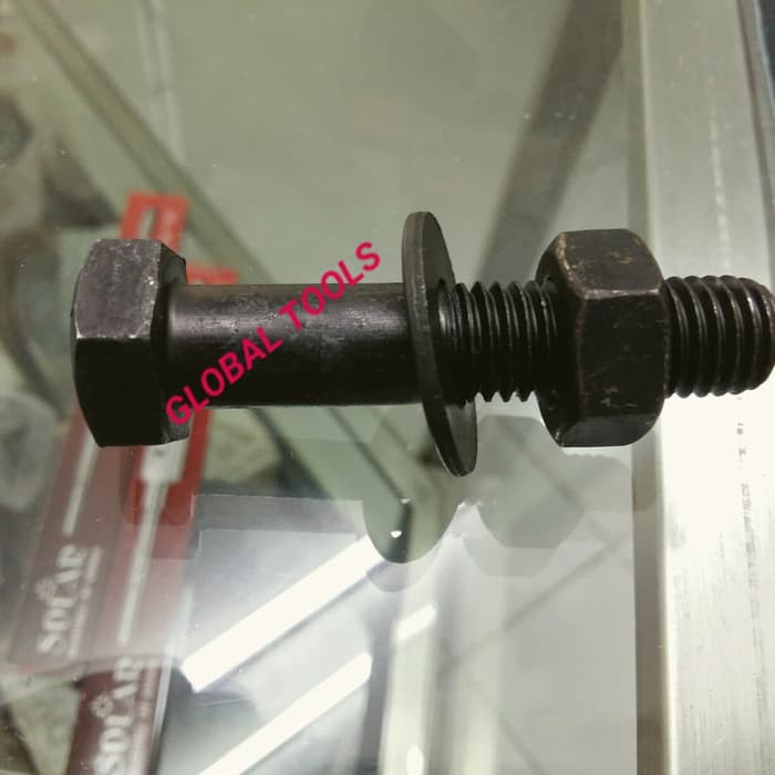 Jual Baut Mur Baja m16 x 120 baut mur hitam baja hitam 16x120 baut jembatan | Shopee Indonesia