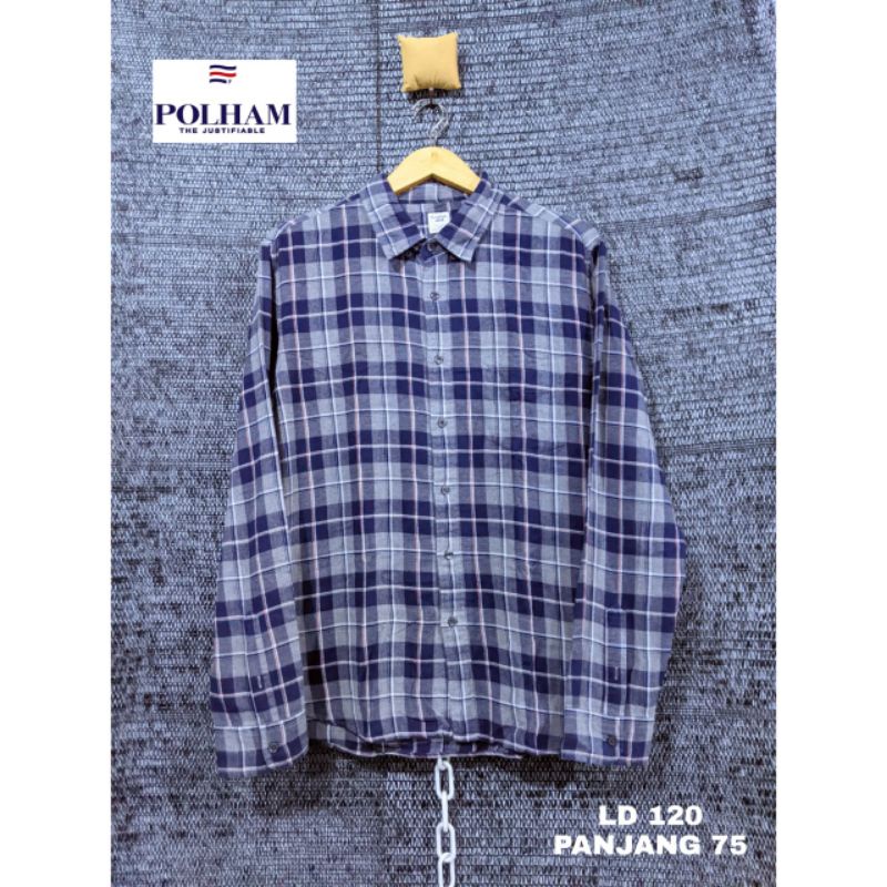 Jual Kemeja flanel Polham second original | Shopee Indonesia