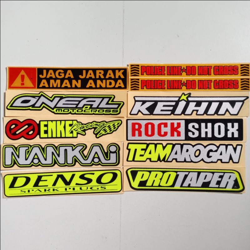 Jual Sticker cutting DENSO ENKEI Racing Police Line Jaga Jarak Protaper ...