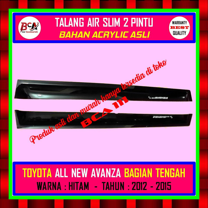 Jual TALANG AIR (TENGAH) TOYOTA ALL NEW AVANZA 2012-2015 - MODEL SLIM - HITAM - MERK ABSOLUTE ...