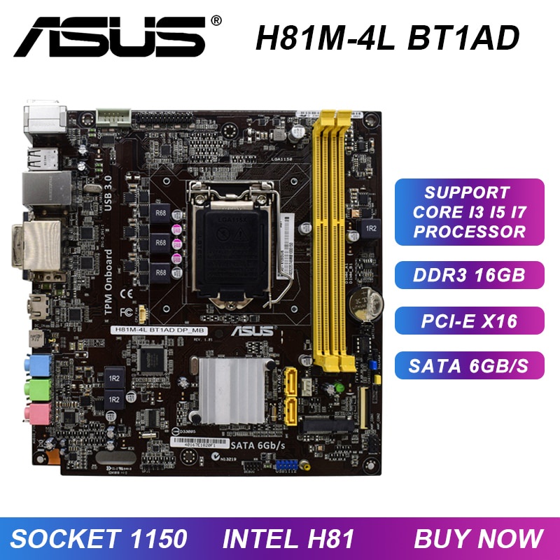 Jual PREORDER Motherboard 1150 Motherboard DDR3 ASUS H81M-4L BT1AD ...