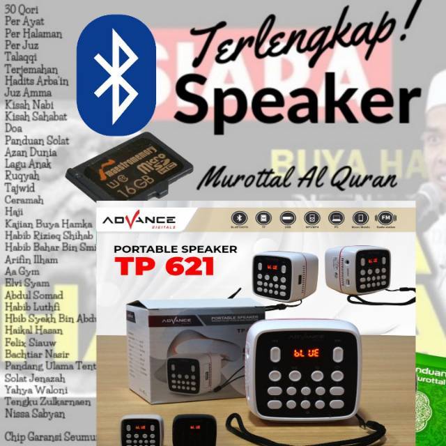 Jual Chip 16 gb + Murottal Chip Speaker Murottal Al Quran Advance tp621 ...