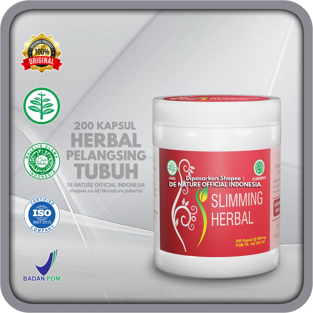 Jual SLIMMING HERBAL 200 Kapsul Obat Diet Pelangsing Badan - DE NATURE ...