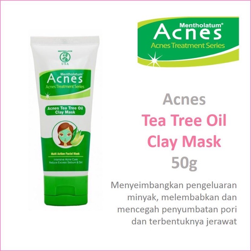 Jual ACNES MASKER ACNE TEA TREE OIL FACIAL MASK 50 GR (Tube) | Shopee ...