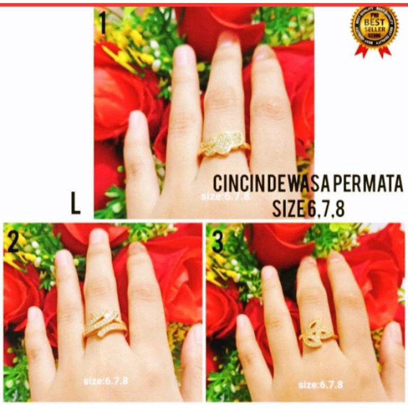 Jual Perhiasan wanita dewasa dan remaja cincin Titanium anti karat dan ...