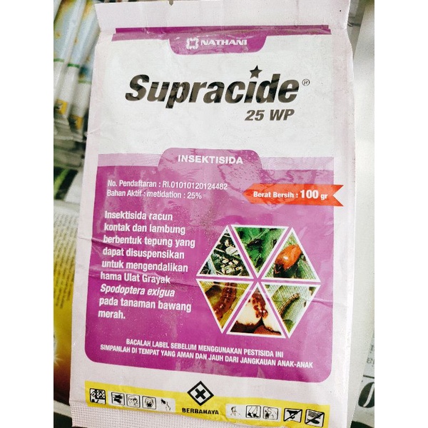 Jual SUPRACIDE 25WP /METIDATION 25% NAHTANI ORIGINAL 100GRAM | Shopee ...