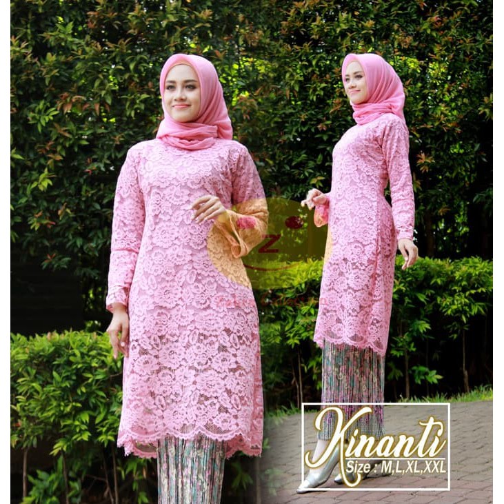 Jual Setelan Kebaya Modern Rinjani Set Kebaya Brokat Longcape Tunik ...