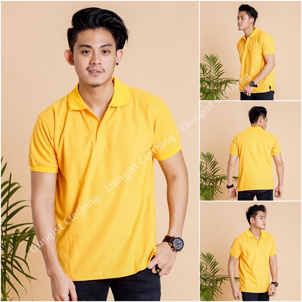 Jual Kaos Polo Kuning Mas / Kaos Kerah / Poloshirt / Polo Shirt Pendek | Shopee Indonesia