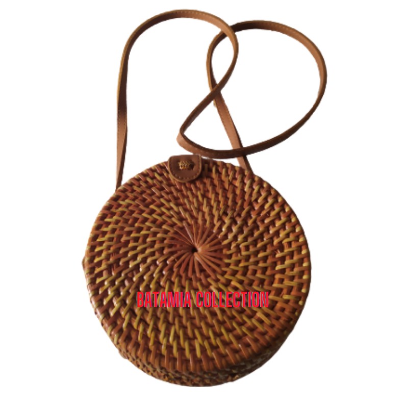 Jual Tas Rotan Wanita Bulat Premium Berkualitas Tas Rotan Selempang ...