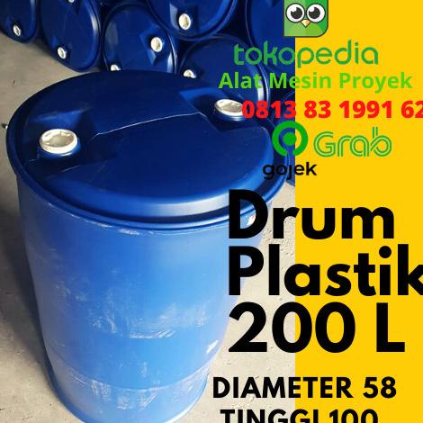 Jual Drum Plastik 200 L / Biru Tong Air Tempat Sampah Penyimpanan ...