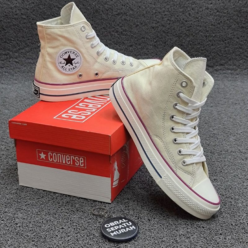 Jual OBRAL SEPATU ALL STAR 70S HIGH CREAM FRANCE SOL GLOSSY IMPORT ...