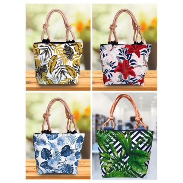 Jual tas tote bag tali sumbu motif bunga dan etnik | Shopee Indonesia