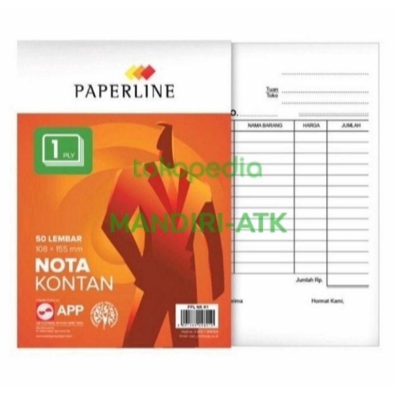 Jual BUKU NOTA/NOTA NCR 1 PLY BESAR MERK PAPERLINE | Shopee Indonesia