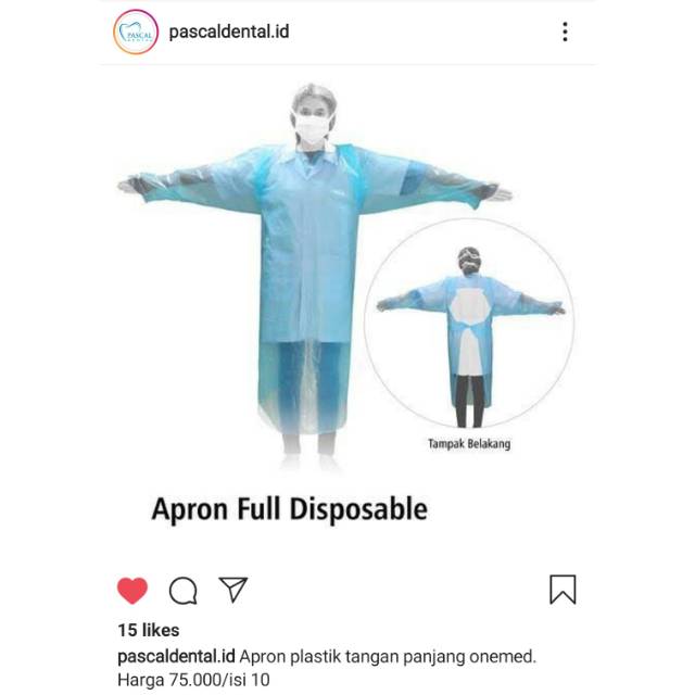 Jual ONEMED APRON FULL (DISPOSABLE) | Shopee Indonesia