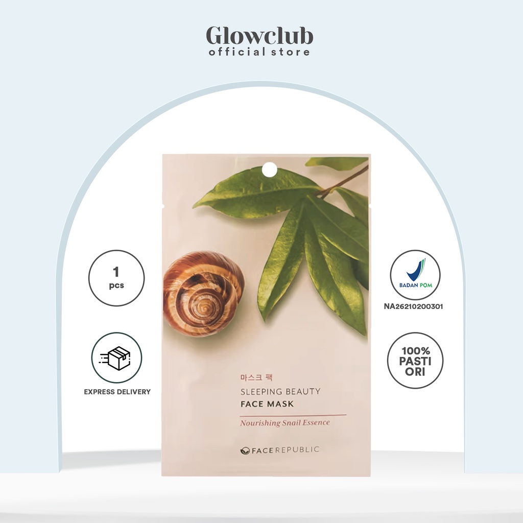 Jual FACE REPUBLIC Sleeping Beauty Face Sheet Mask Nourishing Snail ...
