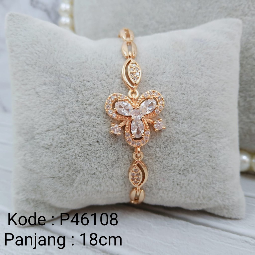 Jual [BAYAR DITEMPAT] P46108 Gelang Tangan Rantai Permata Zirconis ...