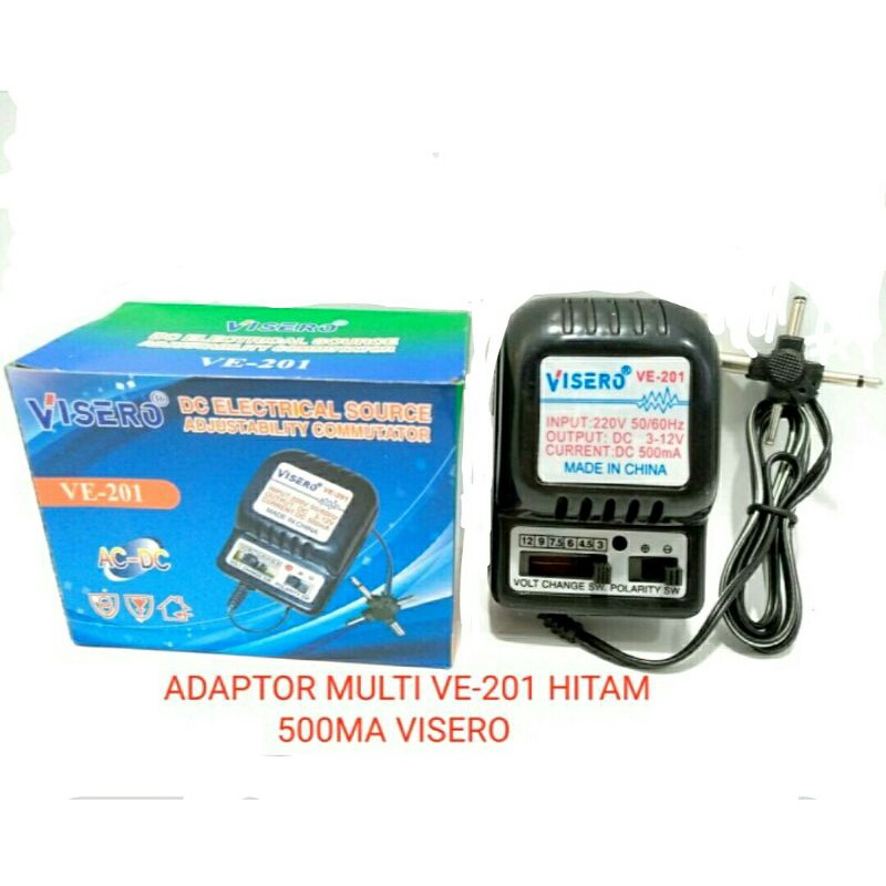 Jual Adaptor Serbaguna Visero VE-201 500mA 3V-12V AC DC | Shopee Indonesia