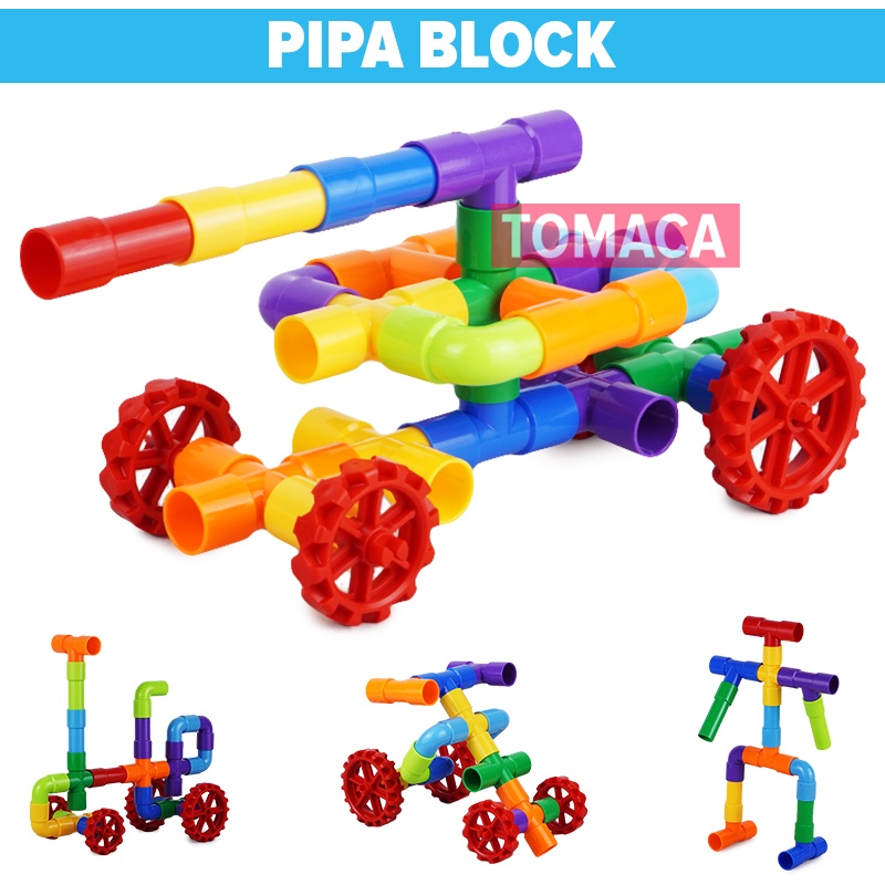 Jual Mainan Edukasi Anak Puzzle Block Pipa Pipe Bongkar Pasang Brick ...