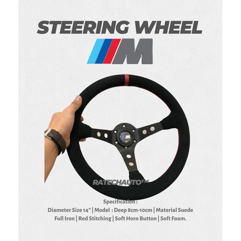 Jual BMW M3 RACING STEERING WHEEL SUEDE-STIR MOBILRACING BMW M3 SUEDE ...