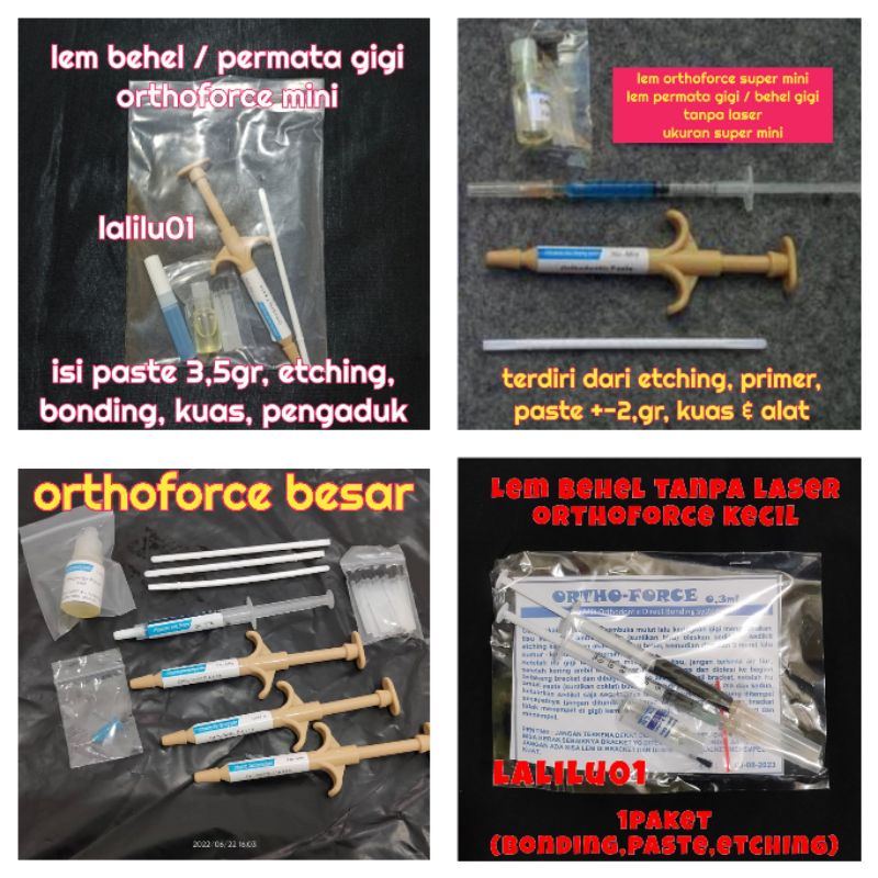 Jual lem behel permata gigi orthoforce ortho force kecil sedang besar ...
