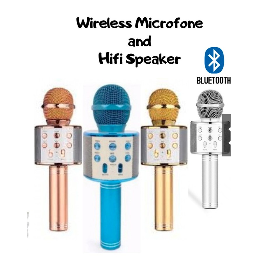 Jual Mic Karaoke Bluetooth WS858 / Wster WS-858 Karaoeke KTV Mic Portable BI | Shopee Indonesia