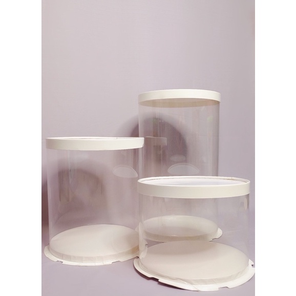 Jual mika round cake box/kotak bunga bulat/kotak kue bulat mika ...