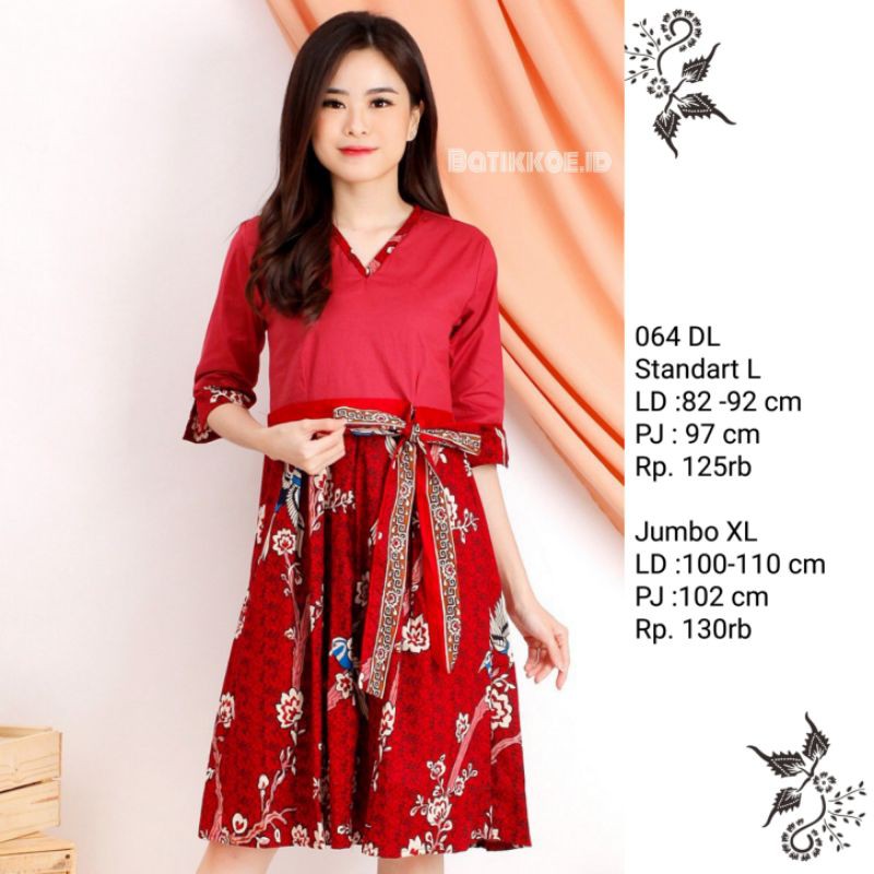 Jual Baju Batik Merah Couple DL BP / Seragam Batik / Batik Pria dan ...