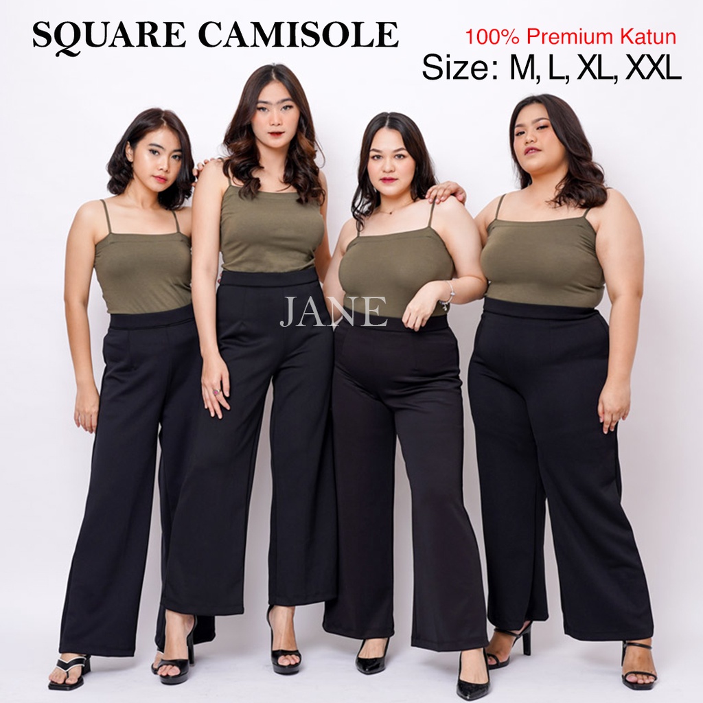 Jual JANE || Atasan Tank Top Wanita Hitam Dalaman Cewek Tanktop Jumbo ...
